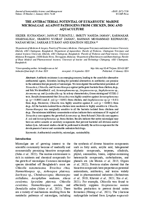 (PDF) The Antibacterial Potential of Eukaryotic Marine Microalgae ...