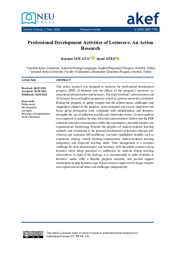 (PDF) Professional Development Activities of Lecturers: An Action Research