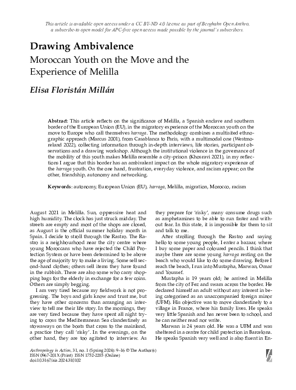 (PDF) Drawing ambivalence. Moroccan youth on the move and the ...