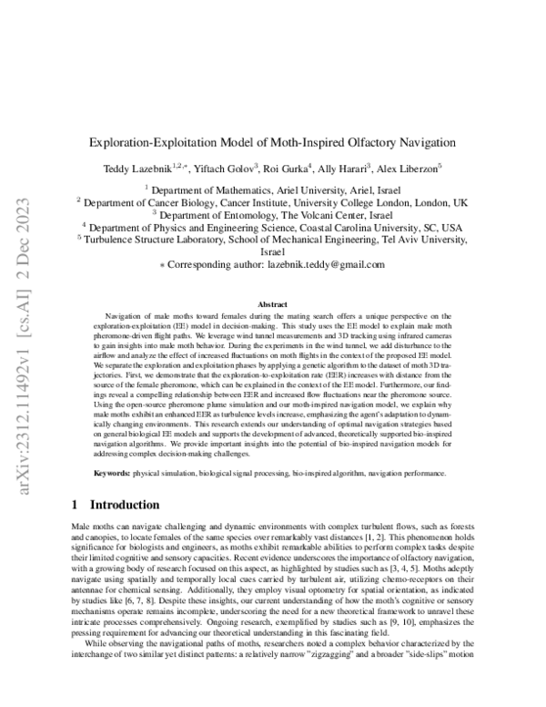 (PDF) Exploration-Exploitation Model of Moth-Inspired Olfactory Navigation