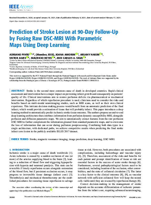 (PDF) Prediction of Stroke Lesion at 90-Day Follow-Up by Fusing Raw DSC-MRI With Parametric Maps ...