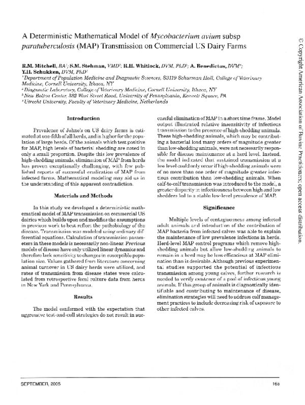 (PDF) Deterministic Mathematical Model of Mycobacterium avium subsp paratuberculosis (MAP ...