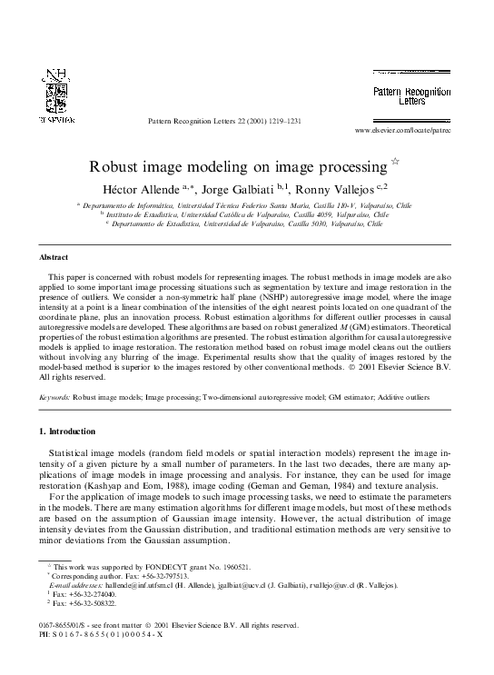 (PDF) Robust image modeling on image processing
