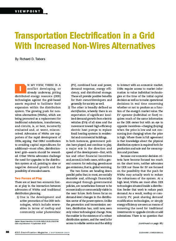 (PDF) Transportation Electrification in a Grid With Increased Non-Wires ...