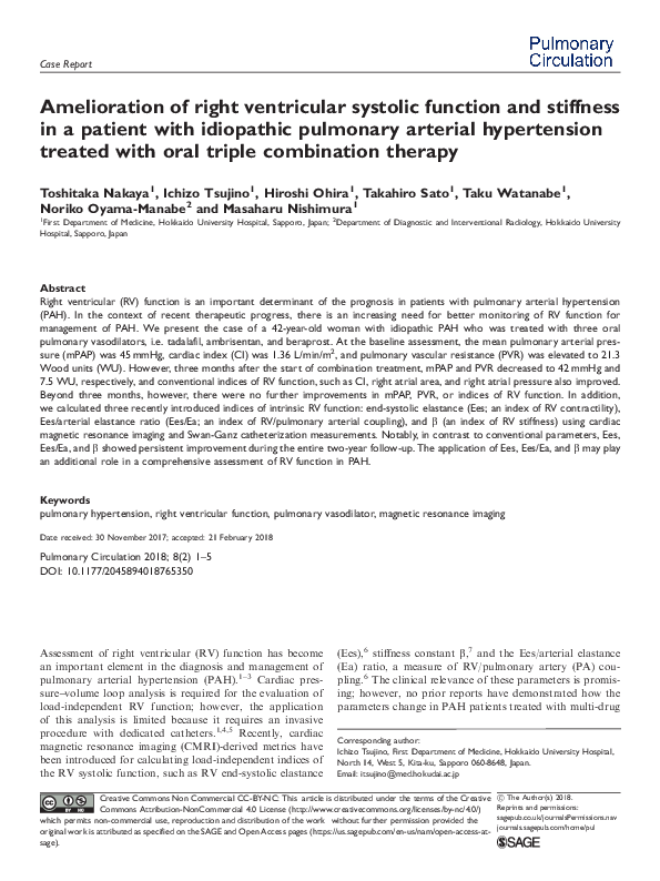 (PDF) Amelioration of right ventricular systolic function and stiffness ...