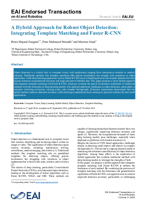 Pdf A Hybrid Approach For Robust Object Detection Integrating