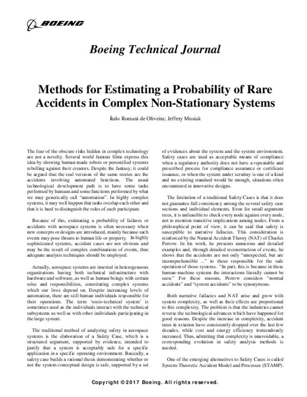 (PDF) Boeing Technical Journal Methods for Estimating a Probability of ...
