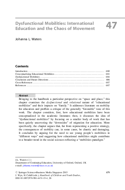 (PDF) Dysfunctional Mobilities: International Education and the Chaos ...