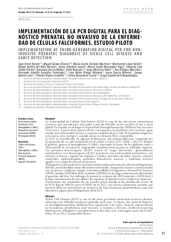 (PDF) Implementation of third-generation digital PCR for non-invasive ...