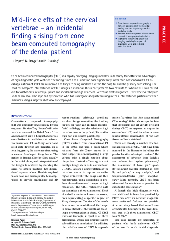(PDF) Mid-line clefts of the cervical vertebrae – an incidental finding ...
