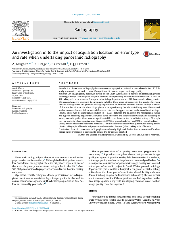 (PDF) An investigation in to the impact of acquisition location on error type and rate when ...