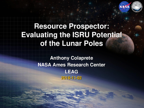 (PDF) Resource Prospector: Evaluating the ISRU Potential of the Lunar Poles