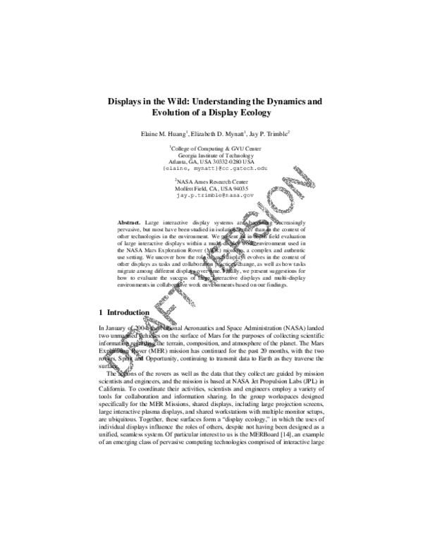 (PDF) Displays in the Wild: Understanding the Dynamics and Evolution of ...