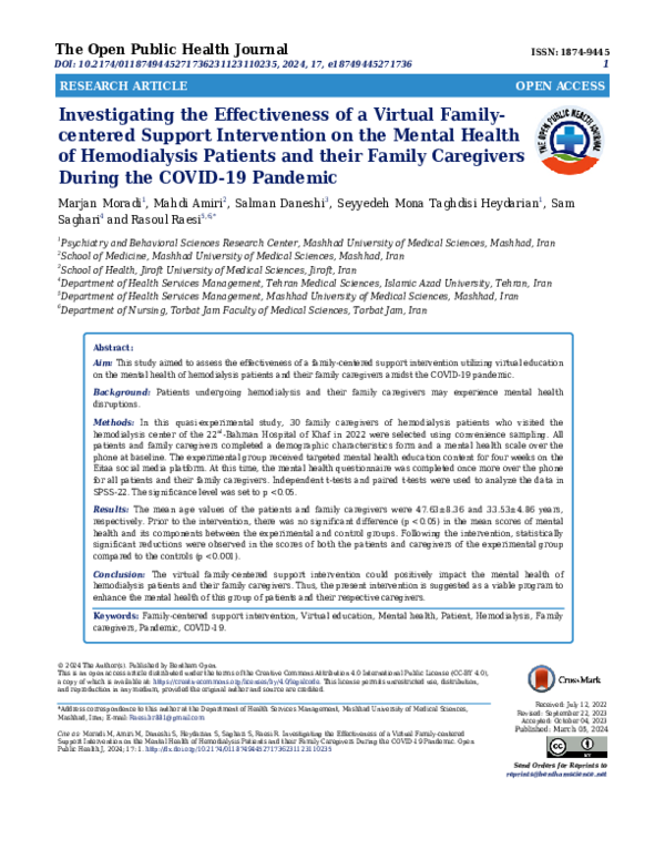 (PDF) Investigating the Effectiveness of a Virtual Family-centered ...