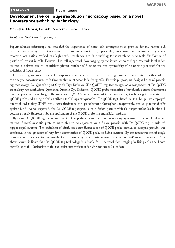 (PDF) Development live cell superresolution microscopy based on a novel ...