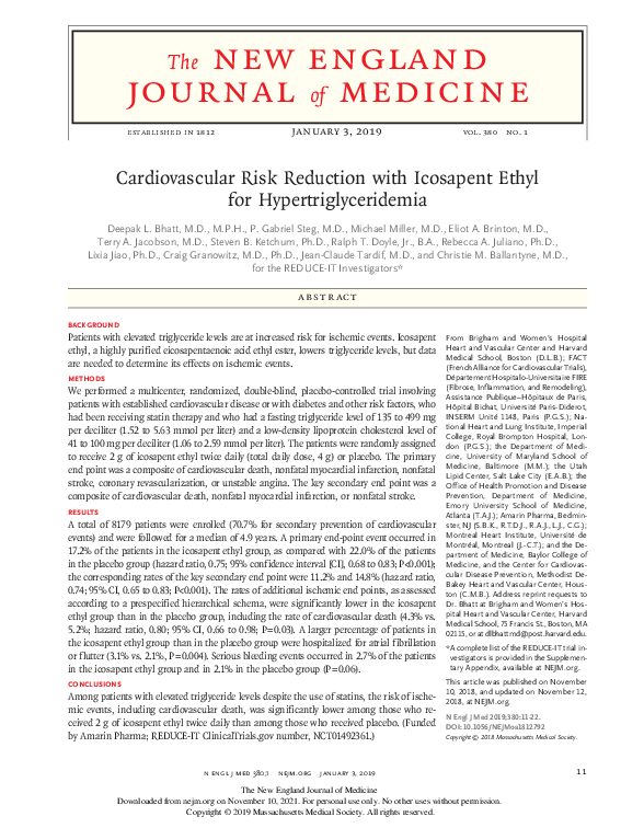 (PDF) Cardiovascular Risk Reduction with Icosapent Ethyl for ...