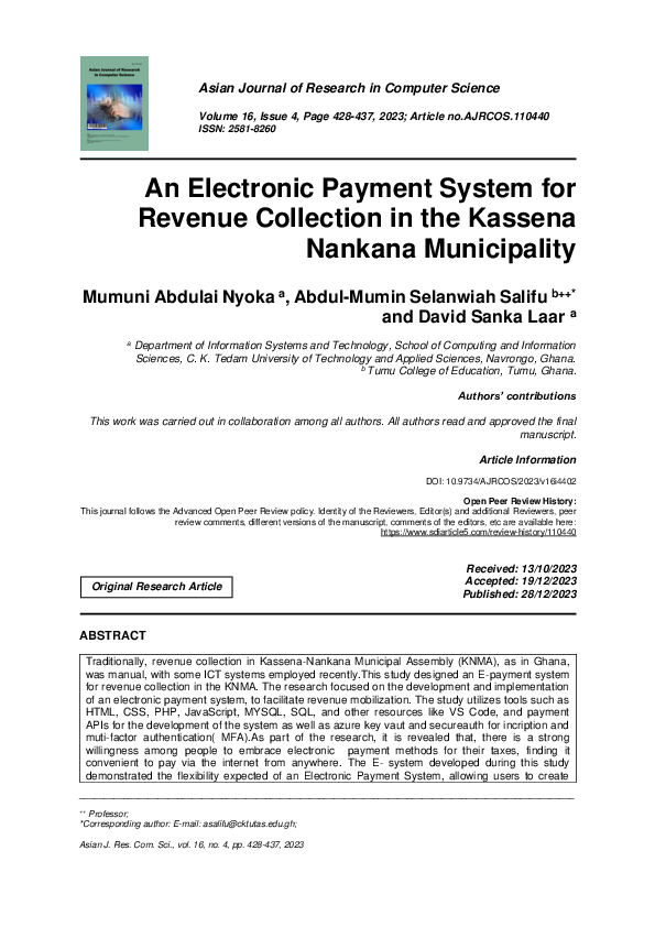 (PDF) An Electronic Payment System for Revenue Collection in the ...