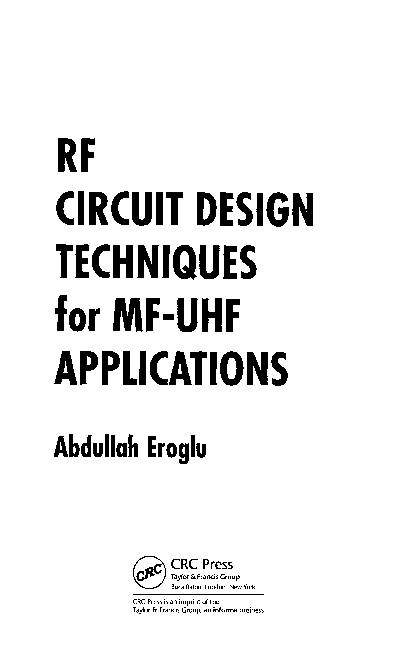 (PDF) RF Circuit Design Techniques for MF-UHF Applications