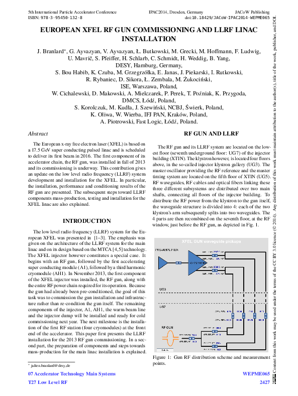 (PDF) European XFEL RF Gun Commissioning and LLRF Linac Installation ...