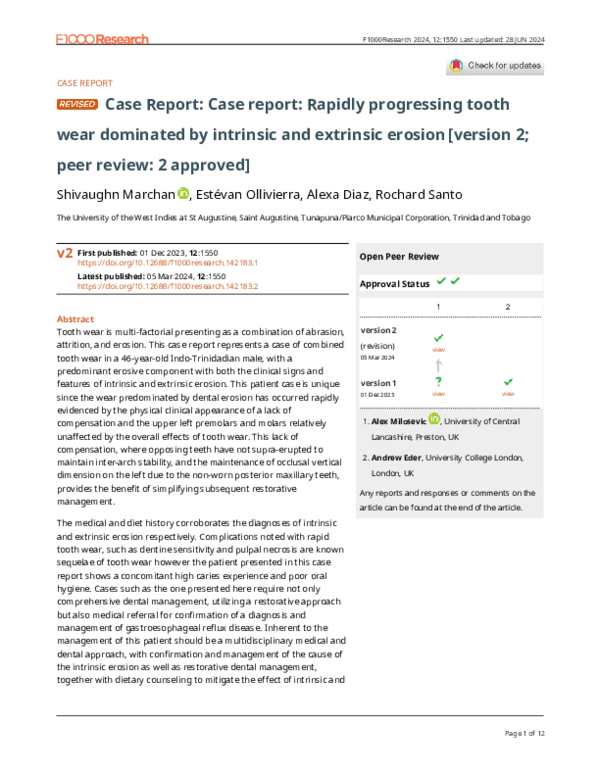 (PDF) Case Report: Case report: Rapidly progressing tooth wear ...
