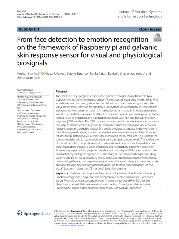 Pdf From Face Detection To Emotion Recognition On The Framework Of Raspberry Pi And Galvanic
