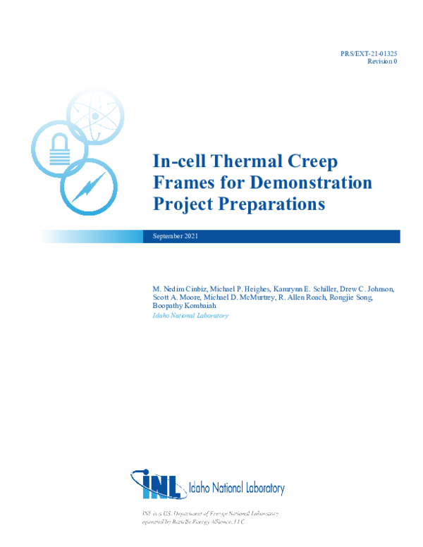 (PDF) In Cell Thermal Creep Frames for Demonstration Project ...