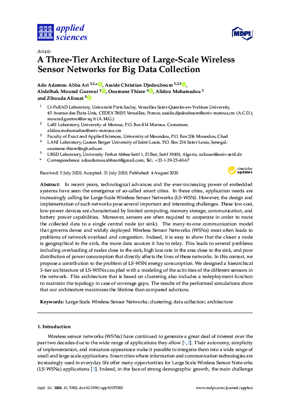 Pdf A Three Tier Architecture Of Large Scale Wireless Sensor Networks