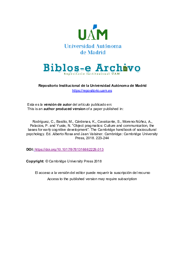 (PDF) Object Pragmatics: Culture and Communication – the Bases for ...