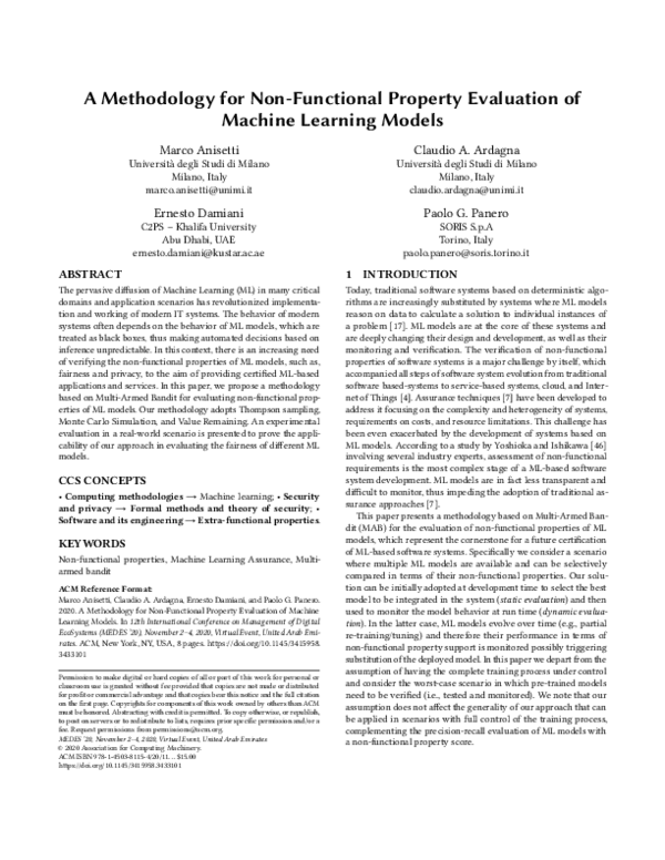 (PDF) A Methodology for Non-Functional Property Evaluation of Machine ...
