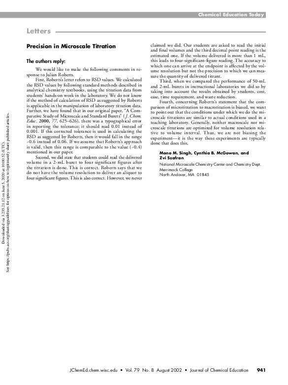 (PDF) Precision in Microscale Titration