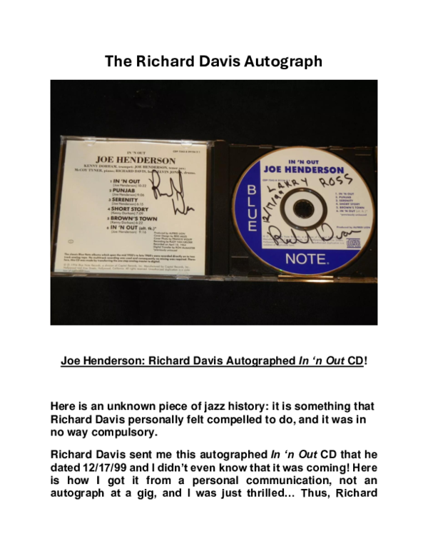 (PDF) The Richard Davis Autograph