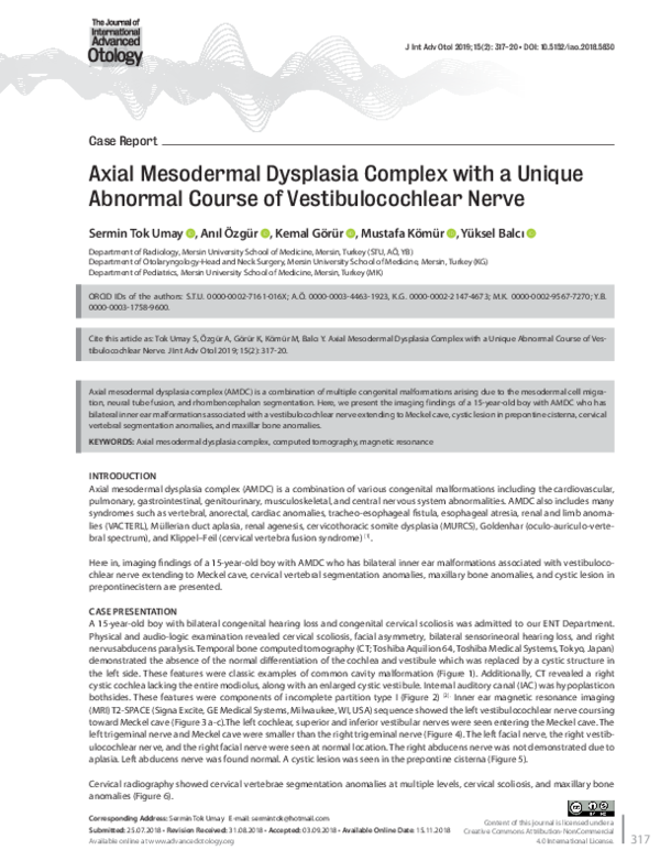 (PDF) Axial Mesodermal Dysplasia Complex with a Unique Abnormal Course ...