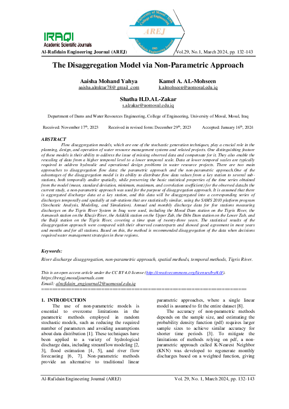 (PDF) The Disaggregation Model via Non-Parametric Approach