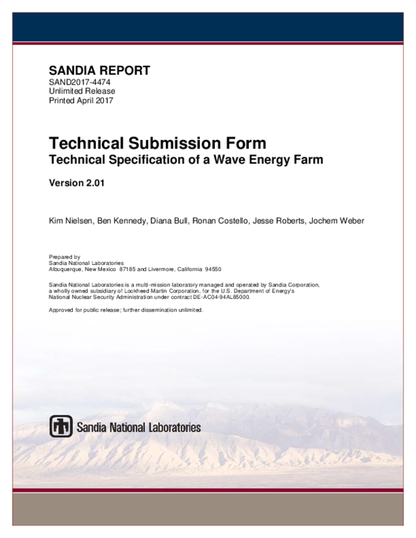 (PDF) Technical Submission Form: Technical Specification of a Wave ...