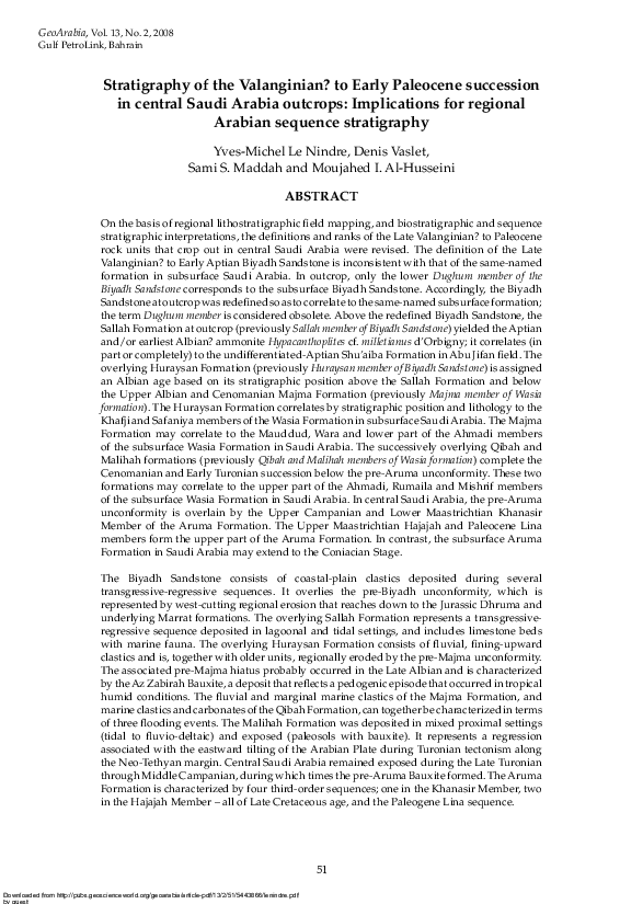 (PDF) Stratigraphy of the Valanginian? to Early Paleocene succession in ...