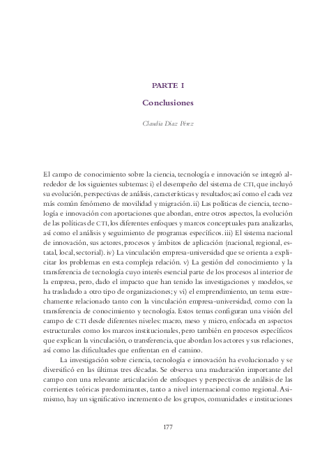 Conclusiones. Parte I VOLUMEN II