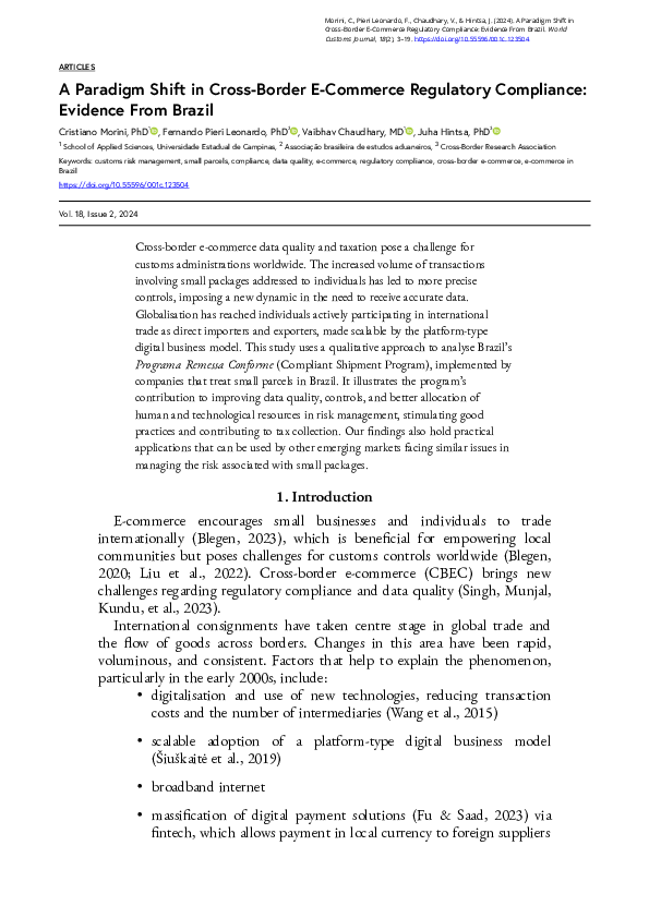 (PDF) A Paradigm Shift in Cross-Border E-Commerce Regulatory Compliance ...