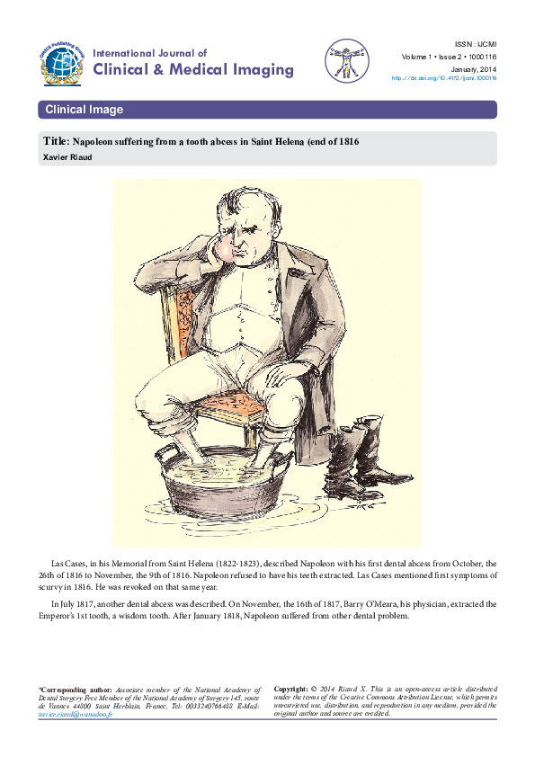 (PDF) Napoleon suffering from a tooth abcess in Saint Helena