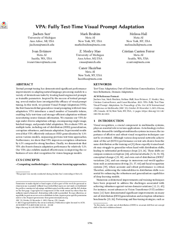 (PDF) VPA: Fully Test-Time Visual Prompt Adaptation