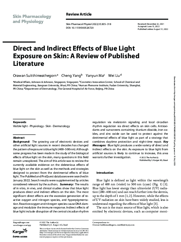 (PDF) Direct and Indirect Effects of Blue Light Exposure on Skin: A ...