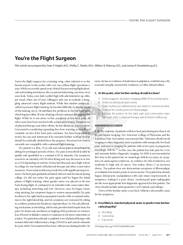 (PDF) You'Re the Flight Surgeon
