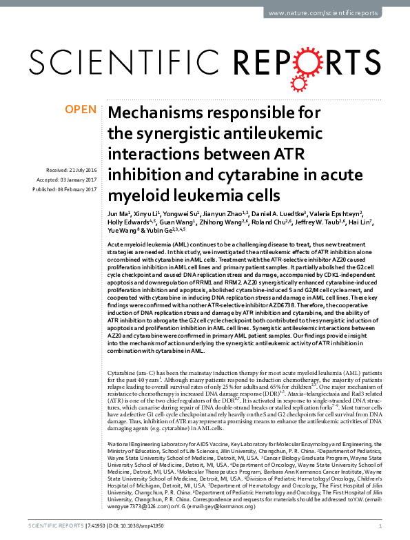 (PDF) Mechanisms responsible for the synergistic antileukemic ...