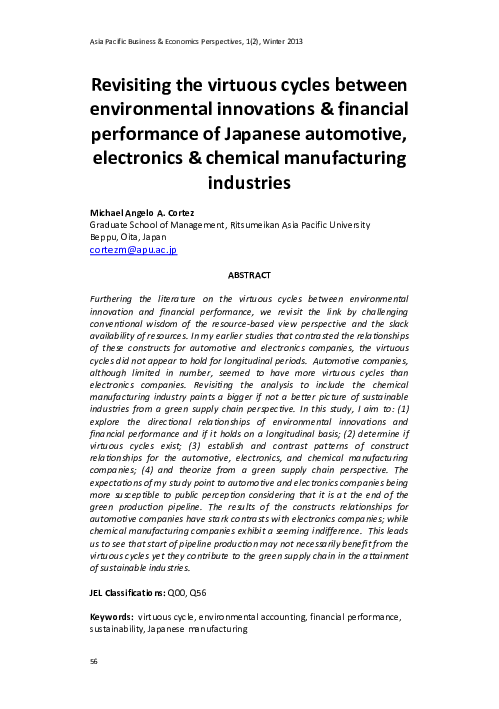 (PDF) Revisiting the virtuous cycles between environmental innovations ...