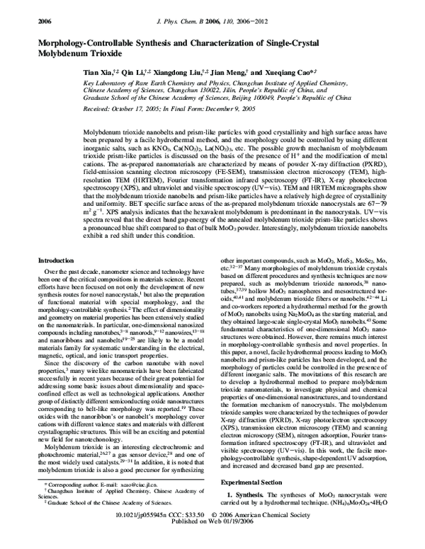 (PDF) Morphology-controllable synthesis and characterization of CeO2 ...