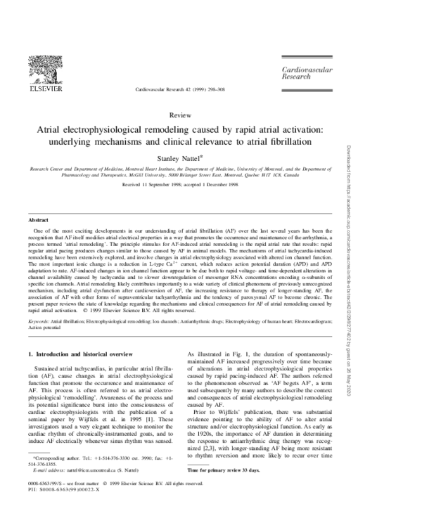 (PDF) Atrial electrophysiological remodeling caused by rapid atrial ...