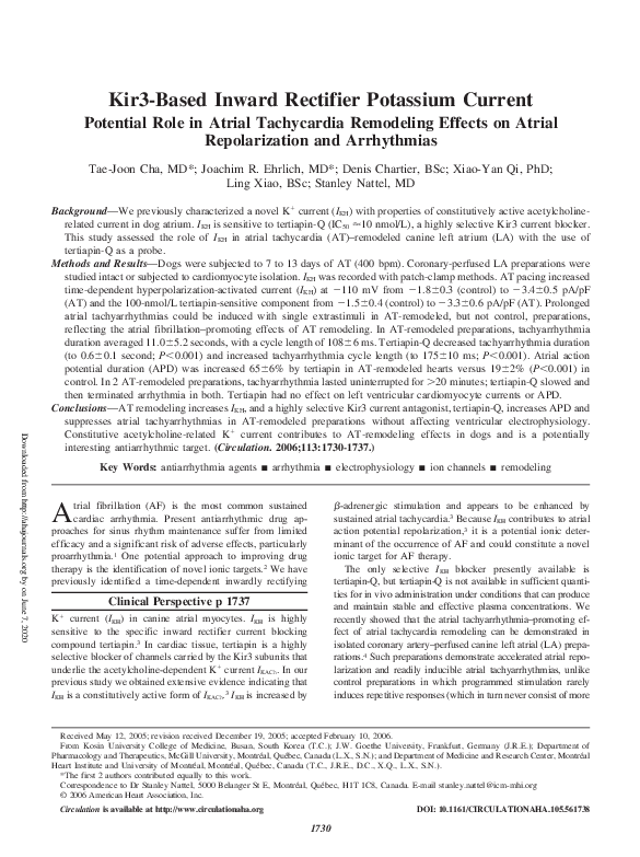 (PDF) Kir3-Based Inward Rectifier Potassium Current