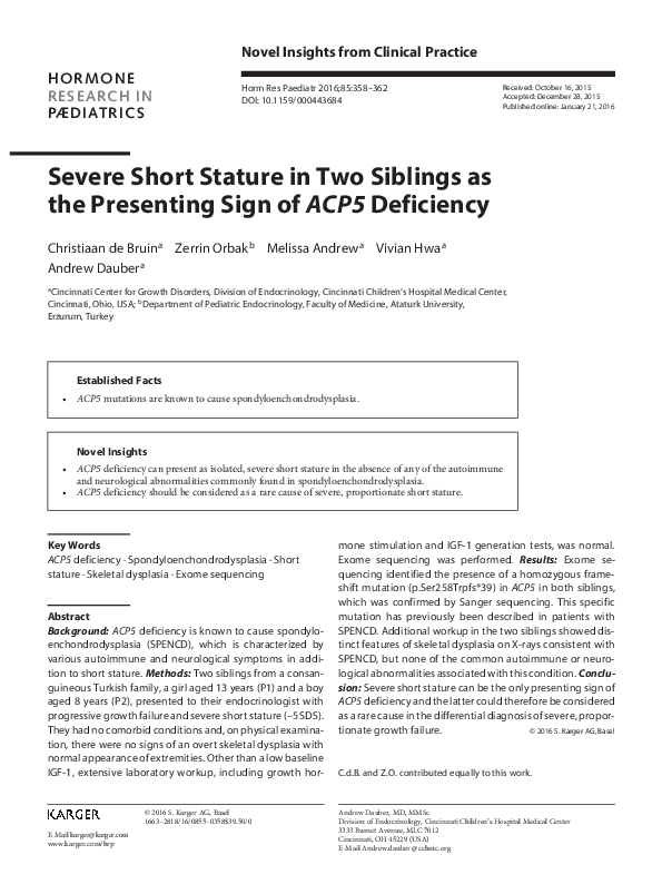 (PDF) Severe Short Stature in Two Siblings as the Presenting Sign of ...