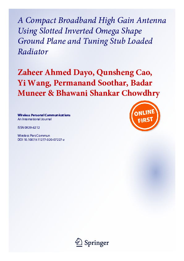 (PDF) A Compact Broadband High Gain Antenna Using Slotted Inverted ...