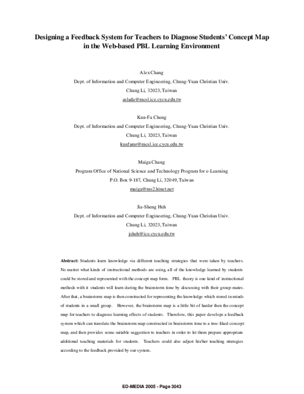 (PDF) Designing a Feedback System for Teachers to Diagnose Students' Concept Map in the Web ...