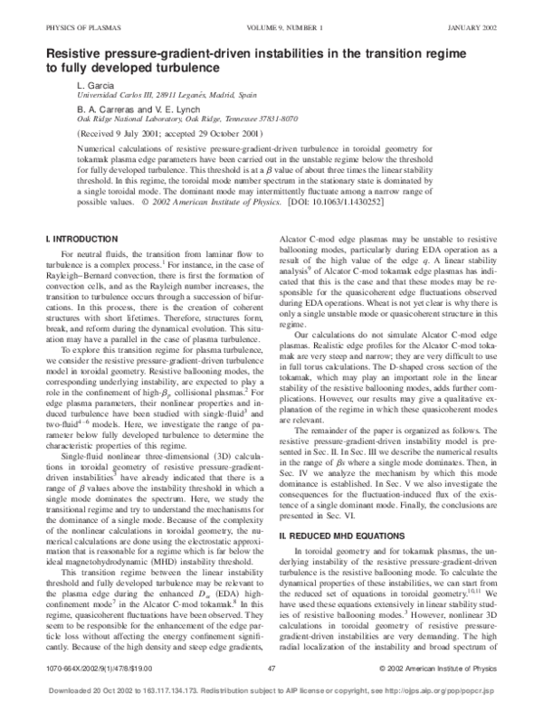 (PDF) Resistive pressure-gradient-driven instabilities in the ...